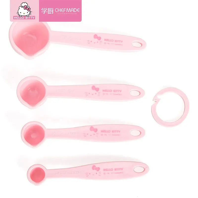 4 pcs/set CHEFMADE Hello Kitty Kitchen Double Scale Spoon Pink Baking ...